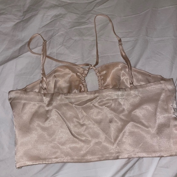 Zara | Tops | Zara Pink Satin Crop Top | Poshmark